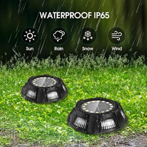 Solar Ground Lights, Solar Garden Lights Waterproof, Upgraded 22 LED Bright Outdoor Color Changing in-Ground Lights, Landscape Solar Disk Lights for Pathway Yard Deck Patio Lawn, 8 Pack Warm light