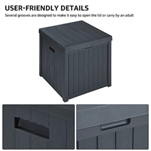 Leisurelife Outdoor Storage Box 52 Gallon,Deck Boxes Water Resistant Deck Box Storage Bench,Grey