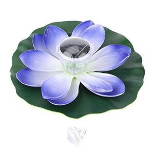 raguso waterproof floating lamp, 7-colors waterproof led garden pool light, solar floating lotus flower lantern for garden,yard, swimming pool(purple)