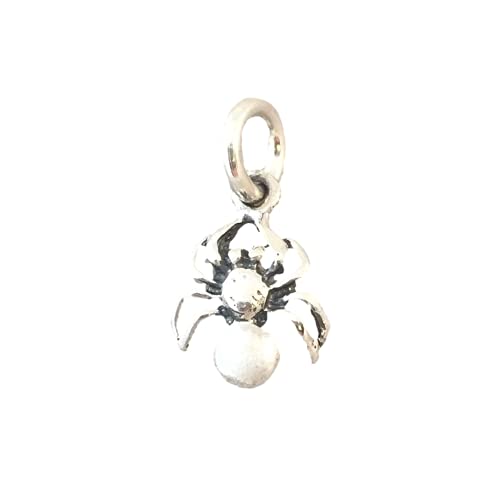 SPIDER .925 Sterling Silver 3-D Charm Pendant Garden Insect Bug Small Scary Halloween New IN10