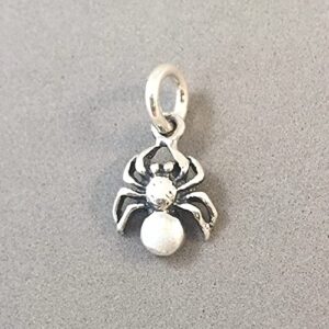 SPIDER .925 Sterling Silver 3-D Charm Pendant Garden Insect Bug Small Scary Halloween New IN10