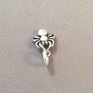 SPIDER .925 Sterling Silver 3-D Charm Pendant Garden Insect Bug Small Scary Halloween New IN10