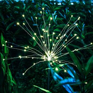 Solar Firework Light, Epicgadget 105 LED Warm Light Outdoor Firework Solar Garden Decorative Lights for Walkway Pathway Backyard Christmas Decoration Parties (Warm White) (2 Pieces)