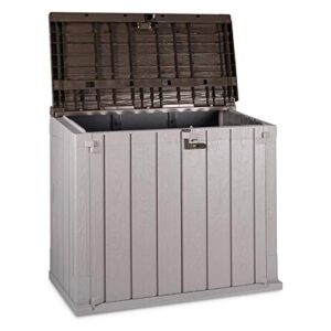 Toomax Stora Way All-Weather Outdoor XL Horizontal 5' x 3' Storage Shed Cabinet for Trash Can, Garden Tools, & Yard Equipment, Taupe Gray/Brown