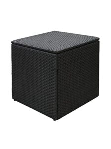 green4ever outdoor deck storage box, waterproof outside patio rattan wicker storage bin container with liner, large box for cushions, pool toys and garden tools