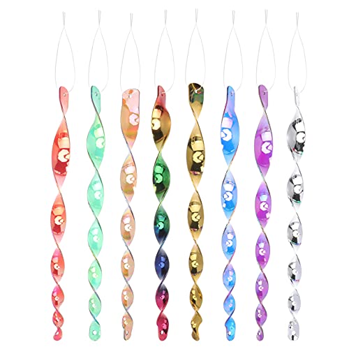 Cabilock 8Pcs Bird Blinder Reflective Hanging Decoy Pendant Sparkly Holographic Deterrent Bird Device for Orchard Garden 30CM Mixed Color