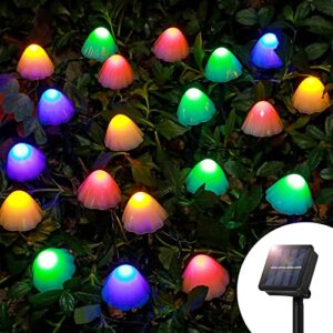 remagr 4 set 48 led mushroom solar lights 50 ft mini shaped pathway landscape modes powered night light waterproof for garden patio lawn backyard christmas , multiple colors