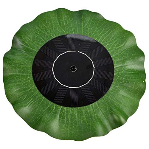 Hemoton Floating Lotus Leaves with Solar Power Water Pump Bird Bath Fountain Pump Realistic Water Lily Pads Ornaments for Garden Pool Pond Decoration