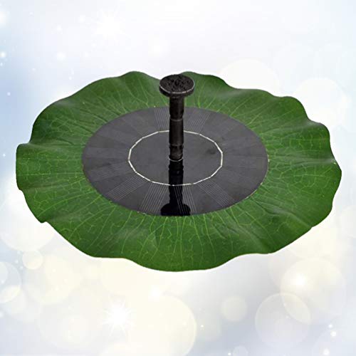 Hemoton Floating Lotus Leaves with Solar Power Water Pump Bird Bath Fountain Pump Realistic Water Lily Pads Ornaments for Garden Pool Pond Decoration