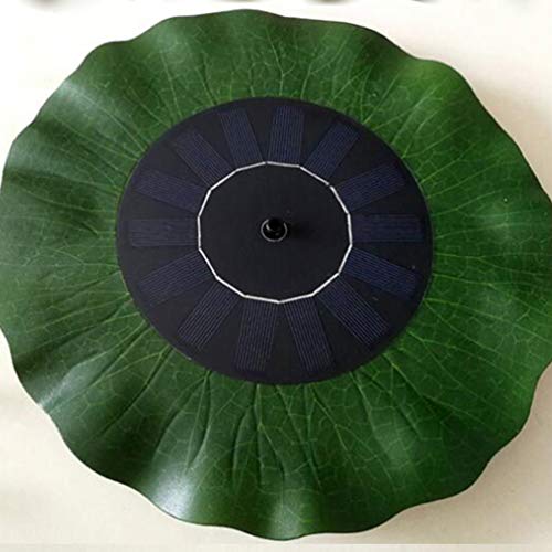 Hemoton Floating Lotus Leaves with Solar Power Water Pump Bird Bath Fountain Pump Realistic Water Lily Pads Ornaments for Garden Pool Pond Decoration