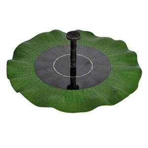 Hemoton Floating Lotus Leaves with Solar Power Water Pump Bird Bath Fountain Pump Realistic Water Lily Pads Ornaments for Garden Pool Pond Decoration