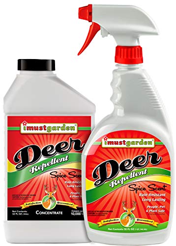 I Must Garden Deer Repellent Special [32oz Concentrate + 32oz Ready-to-Use Spray] - Natural Spice Scent