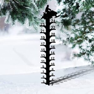 Gzcvba 24 Inch Iron Snow Gauge,Snow Measuring Stick Outdoor,Metal Snowflake Snowfall Snow & Rain Measuring Stick for Yard,Garden,Lawn (Toboggan)