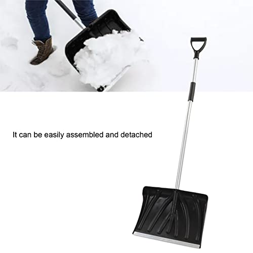 Wide Snow Shovel, Large Capacity Garden Snow Shovel 17.7in Width D Shaped Handle Sturdy Durable Anti Slip Foam Detachable Widely Used for Garage