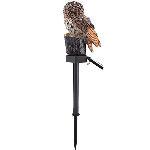 Yosoo Solar Powered Owl Light, Waterproof Garden Light Outdoor Lawn Resin Lamp for Home Garden Lighting(Brown)