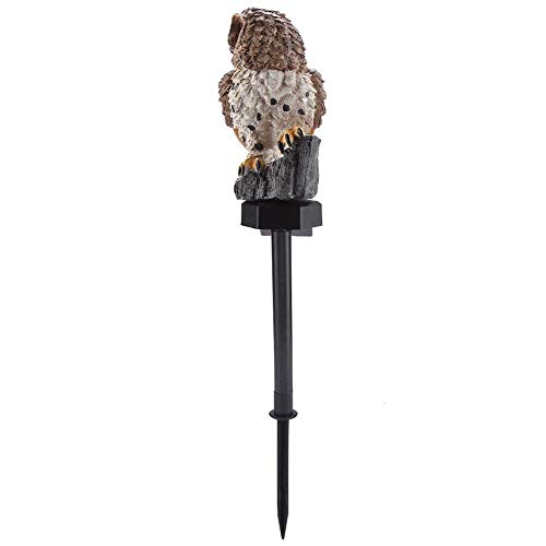 Yosoo Solar Powered Owl Light, Waterproof Garden Light Outdoor Lawn Resin Lamp for Home Garden Lighting(Brown)