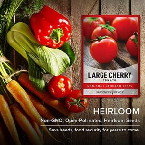 Large Cherry Tomato Seeds for Planting Heirloom Non-GMO Red Cherry Tomato Plant Seeds for Home Garden Vegetables Makes a Great Gift for Gardening by Gardeners Basics