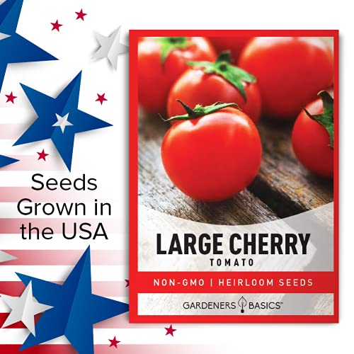 Large Cherry Tomato Seeds for Planting Heirloom Non-GMO Red Cherry Tomato Plant Seeds for Home Garden Vegetables Makes a Great Gift for Gardening by Gardeners Basics