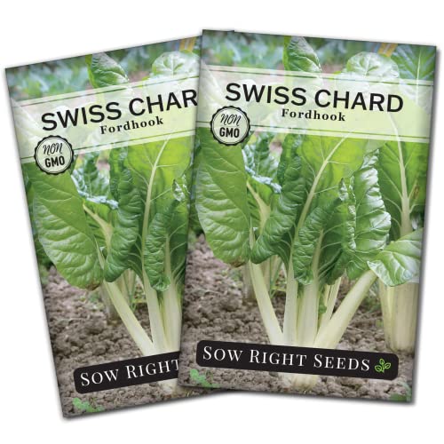 Sow Right Seeds - Fordhook Swiss Chard Seed for Planting - Non-GMO Heirloom Packet with Instructions to Plant and Grow an Outdoor Home Vegetable Garden - Nutritious, Flavorful - Great Gift (2)