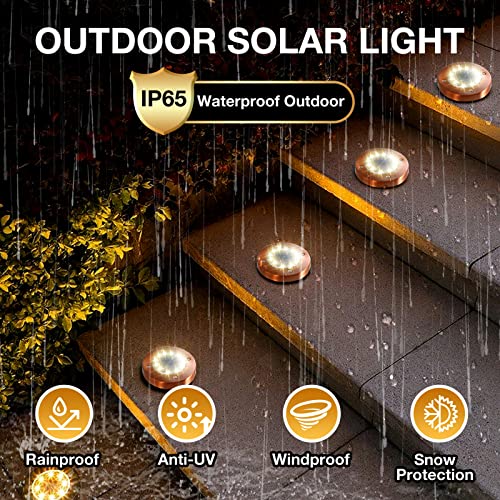 XKSINMY Solar Ground Lights Outdoor Waterproof Flat in Ground Solar Disk Lights 8 Pack for Garden Pathway Yard Patio Walkway