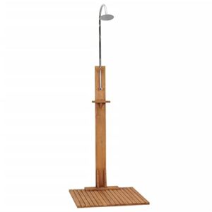 vidaxl garden shower 29.5″x29.5″x82.7″ solid teak wood