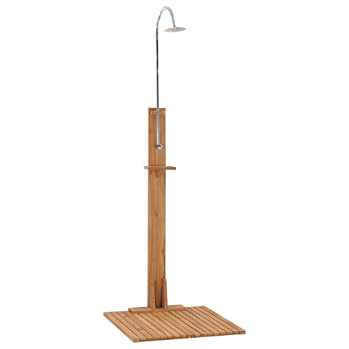 vidaXL Garden Shower 29.5"x29.5"x82.7" Solid Teak Wood