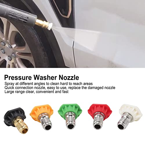 PENO Rinse Nozzle Kit Various Spray Angles Long Life Fan Spray Quick Connect Widespread Garden Pressure Washer Nozzle (020)