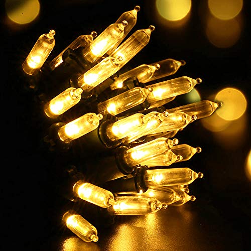 RECESKY Christmas String Lights with Built-in Timer - 50 LED 19ft Fairy Battery Operated Mini String Light for Outdoor Indoor Garden Party Home Wreath Xmas Decor Christmas Tree Decoration Warm White