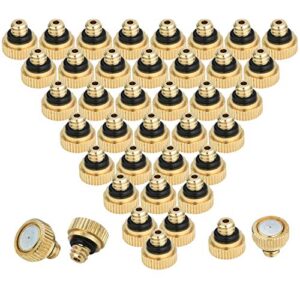 kuwan 40pcs brass misting nozzles for cooling system 0.012″ (0.3 mm) 10/24 unc garden (40 pcs)