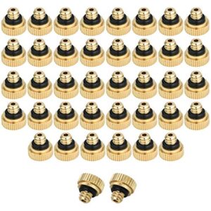 KUWAN 40pcs Brass Misting Nozzles for Cooling System 0.012" (0.3 mm) 10/24 UNC Garden (40 PCS)