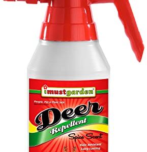 I Must Garden Deer Repellent: Easy Pump Spray Bottle - Spice Scent Deer Spray for Gardens & Plants – 45oz Ready to Use