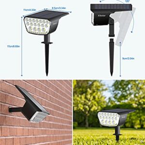 Solar Spot Lights Outdoor,Xibolar 32 LED Solar Landscape Spotlights, IP65 Waterproof Solar Powered Garden Wall Lights, Auto On/Off 2 Modes Lighting for Yard Pathway Porch Patio(Cool White/1 Pack)