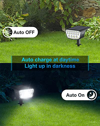 Solar Spot Lights Outdoor,Xibolar 32 LED Solar Landscape Spotlights, IP65 Waterproof Solar Powered Garden Wall Lights, Auto On/Off 2 Modes Lighting for Yard Pathway Porch Patio(Cool White/1 Pack)