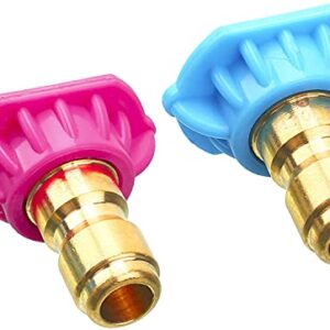 M MINGLE Second Story Quick-Connect Nozzle Tips for Power Washer, Soap and Rinse Jet Stream, Long Range Nozzle,1/4 Inch, 4000PSI, 2-Pack