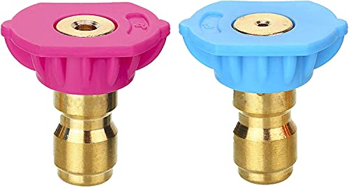 M MINGLE Second Story Quick-Connect Nozzle Tips for Power Washer, Soap and Rinse Jet Stream, Long Range Nozzle,1/4 Inch, 4000PSI, 2-Pack