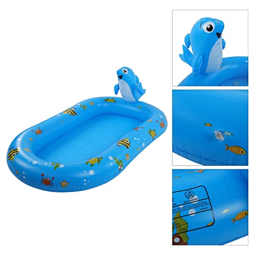 Inflatable Pool for Children Thick PVC Inflatable Swimming Pool Cute Fish Patterns Blow Up Kiddie Pool Sprinkler Summer Pool Toys for Outdoor Backyard, Garden 170 x 103 x 65cm