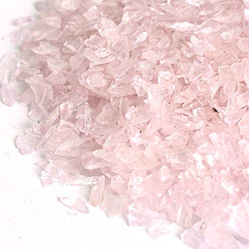 Alan Stone High Luster Reflective Fire Glass Gravel,Fire Gems,Fire Drops,Fire Glass Pebbles Stones Beads Chips for Fire Pit Fish Tank Aquarium Garden,3-6mm 435g/0.95lb (Pink)