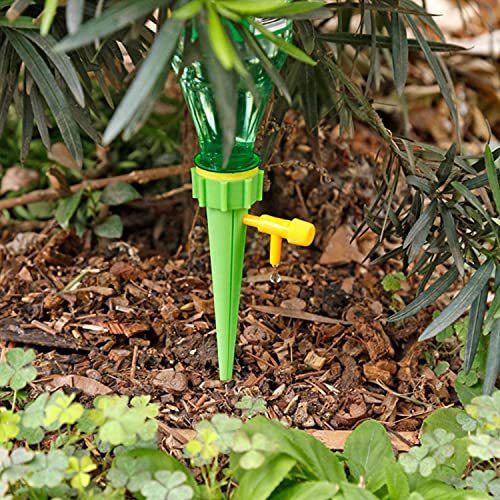 Automatic Irrigation Equipment Plant Water with Slow Release Control Valve, Adjustable Water Volume Drip System for Home and Vacation Plant Watering-12PCS Plant Self Watering Devices 3 Garden Shovels