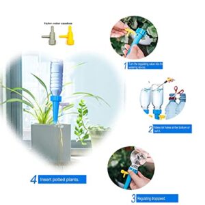 Automatic Irrigation Equipment Plant Water with Slow Release Control Valve, Adjustable Water Volume Drip System for Home and Vacation Plant Watering-12PCS Plant Self Watering Devices 3 Garden Shovels