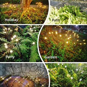 Sibinsy Swaying Solar Garden Lights Firefly Decoration Solar Lights Outdoor Waterproof IP65 Warm White 10 LED Each Pack (2 Pack) Solar Powered Pathway Lights Landscape Lights