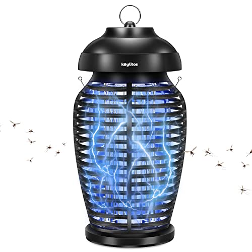 Keylitos 4200V Electric Bug Zapper, Fly Trap, Mosquito Exterminator Indoor Outdoor, Mosquito Repellent Trap, Insect Killer with 18W UV Bulb, Stainless Hangable Chain and Ring, for Home Use, Backyard