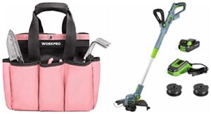 workpro garden tool bag and workpro 20v cordless string trimmer/edger