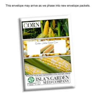 Golden Jubilee Yellow Sweet Corn Seeds for Planting, 30+ Seeds Per Packet, (Isla's Garden Seeds), Non GMO & Heirloom Seeds, Botanical Name: Corn Zea mays, Great Home Garden Gift