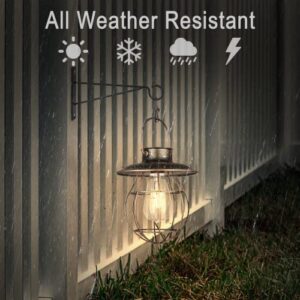 Solar Lantern,Kary Hanging Solar Lantern Outdoor Waterproof in Metal,Outdoor Solar Lights for Yard,Porch,Fence,Garden,Farmhouse