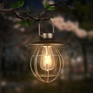 Solar Lantern,Kary Hanging Solar Lantern Outdoor Waterproof in Metal,Outdoor Solar Lights for Yard,Porch,Fence,Garden,Farmhouse