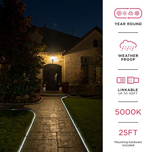 UltraPro Escape LED Rope Lights, Cool White 5000K, Indoor or Outdoor, 50ft, Linkable, Perfect for Deck, Garden, Patio, Landscape Lighting, Camping, Bedroom Décor, Waterproof, String Lights, 54846