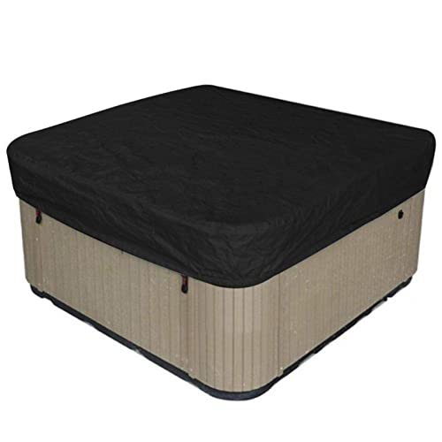 NIMOSA Hot Tub Cover Square, Hot Tub Cover Lazy SPA Waterproof Outdoor Garden Hot Tub Cover Swimming Pool Cover Multiple Sizes to Choice,Black,207x207x30cm