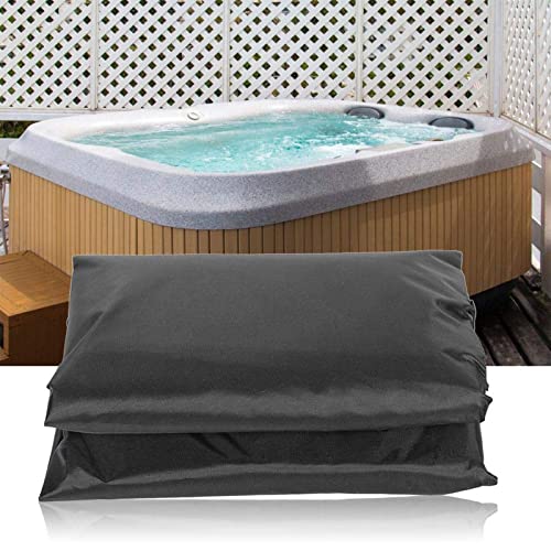 NIMOSA Hot Tub Cover Square, Hot Tub Cover Lazy SPA Waterproof Outdoor Garden Hot Tub Cover Swimming Pool Cover Multiple Sizes to Choice,Black,207x207x30cm