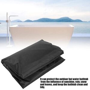 NIMOSA Hot Tub Cover Square, Hot Tub Cover Lazy SPA Waterproof Outdoor Garden Hot Tub Cover Swimming Pool Cover Multiple Sizes to Choice,Black,207x207x30cm