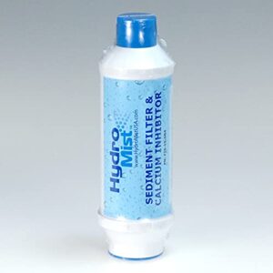 HydroMist Inline Calcium Inhibitor Filter for Mister, Removes Calcium Hardness, Reduces Clogging of a Misting System, Attaches from Spigot to Standard Water Hose, 100 PSI Inlet Pressure